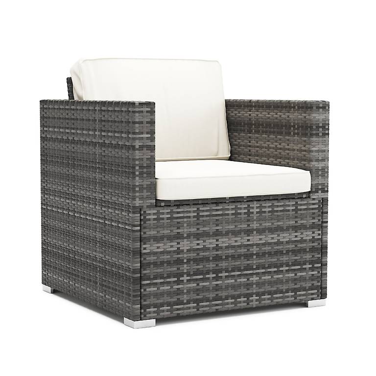 Fauteuil en rotin KOS gris / blanc (Livraison Gratuit) Canton Vaud ...