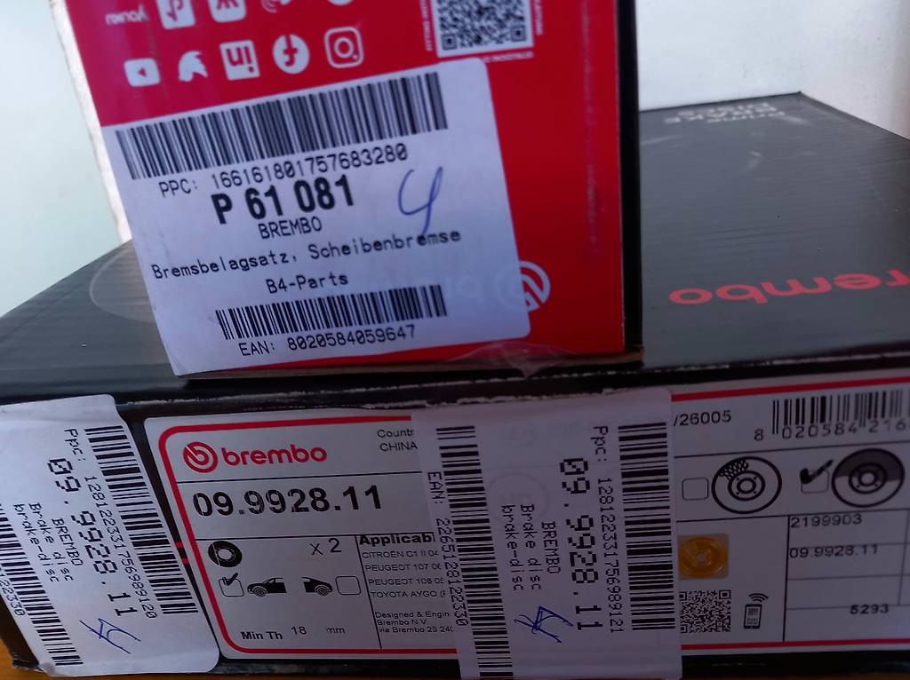 Freins Citroën C1 Peuget 107 Toyota Aygo L franco Canton Fribourg ...