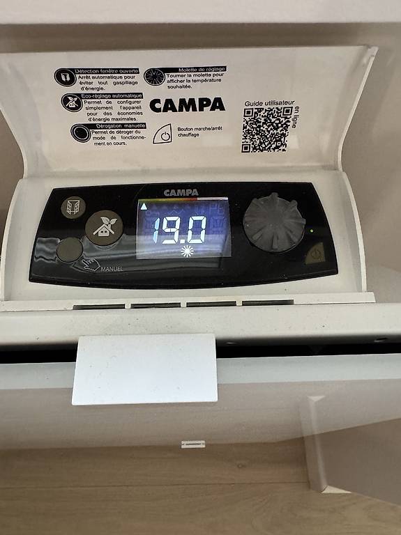 Radiateur Electrique Façade en Verre Blanc 2000W 110X69cm Canton Genève ...