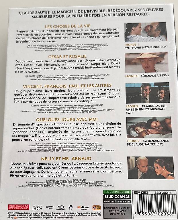 Coffret blu-ray Sautet 5 films Canton Vaud - anibis.ch