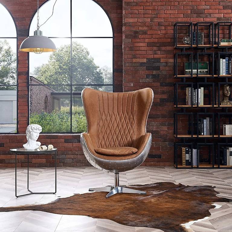 Fauteuil Aviateur cuir marron Vintage Canton Fribourg - anibis.ch