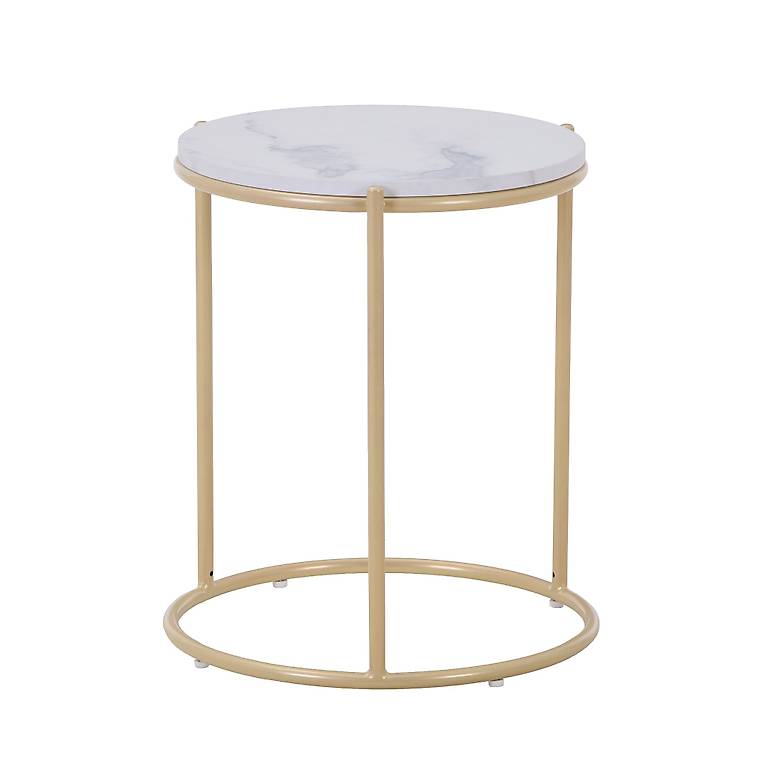 Table d'appoint ELMA blanc/or (Livraison Gratuit) Canton Vaud - anibis.ch