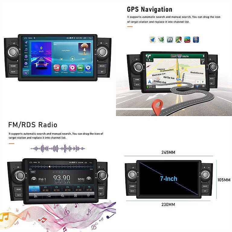 Autoradio Fiat Grande Punto Linea Carplay Navi DAB+ Canton Tessin ...